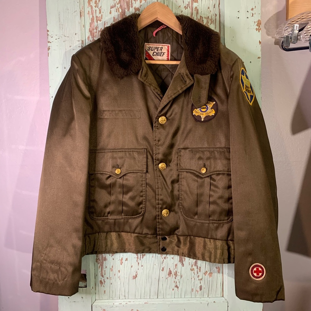 Vintage Maricopa County Sheriff Brown Bomber Jacket W… - Gem